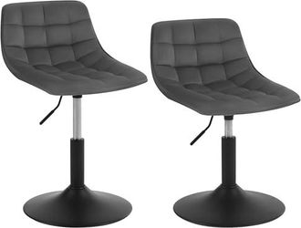 Woltu Tabouret de Coiffeuse, Chaise de Maquillage 2er Set Pivotante avec Dossier et Réglable en Hauteur, pour Salon, Chambre à Coucher, Salle à Manger, Bure