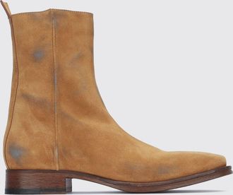 Acne Studios Stiefeletten aus Veloursleder mit eckiger Zehenpartie und Used-Effekt