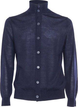 Ballantyne Homme, Pulls, Bleu, Taille: 2XL T-neck Cardigan