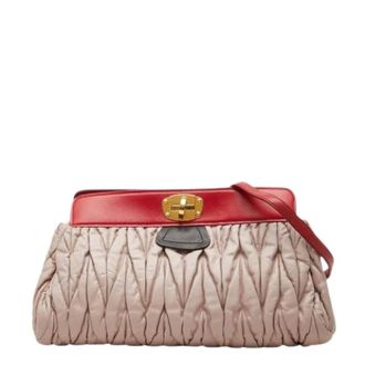 Miu Miu Sac &agrave; bandouli&egrave;re Pre-owned en cuir Matelass&eacute; - Femme - Pre-owned - Beige - Taille: ONE Size