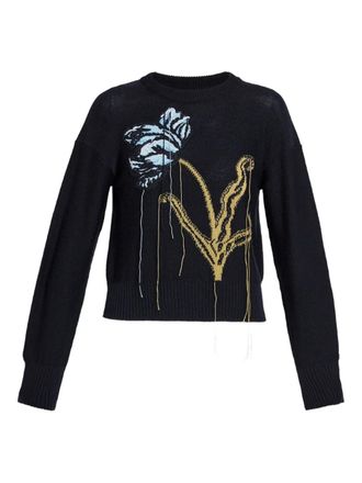 Erdem Pullover mit Blumenmotiv - Blau