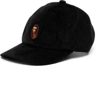 A Bathing Ape Ape Head Baseballkappe aus Cord - Schwarz