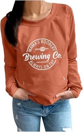 Generic Sweat-Shirt dallaitement d&eacute;contract&eacute; pour Femmes, Confortable, avec Fermeture &eacute;clair, Hauts Pull dallaitement, Pull de Maman Pull Noir Capuche