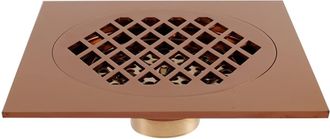 Generic 6-Zoll-Duschbodenablauf aus Messing mit abnehmbarem Deckel und Gitterrost, quadratischer Bodenablauf mit Haarsieb f&uuml;r K&uuml;che, Badezimmer, Garage und Ke