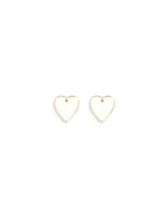 Self Portrait Womens Embellished Heart Earrings Gold Brass