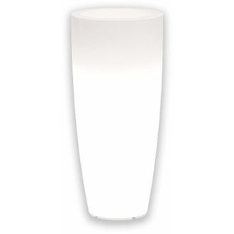Monacis Leuchtende Vase Stilo Round Bright, mit LED Dekoration f&uuml;r den Au&szlig;eneinsatz Made in Italy -Wei&szlig; / &oslash; 33 cm / mit Kabel