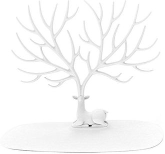 Qualy Qualy QL10171W Schmuckständer Deer Accessories Tray, klein, 15,2 x 24 x 22,3 cm, weiß