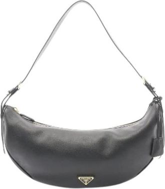 Prada Sac bandouli&egrave;re en cuir Demi Lune Grand Mod&egrave;le Pre-owned - Femme - Pre-owned - Noir - Taille: ONE Size