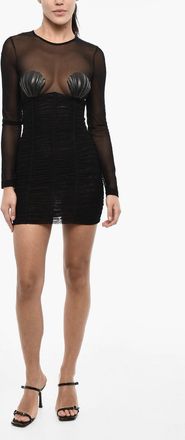 Dsquared2 Draped Mini Dress With Shell Detail Dsquared2