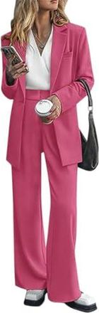 TOMWELL Costume Decontractee Femme 2 Pieces Costume Femme Chic Tailleur Veste Tailleur Femme Pantalon Et Veste Chic Et Elegant Tailleur Femme pour Hiver Blaze