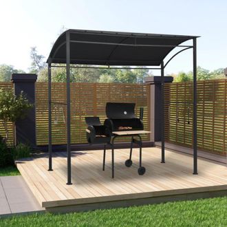 vidaXL Belv&eacute;d&egrave;re de barbecue 215x150x220 cm Anthracite Acier Vidaxl