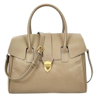 House Of Leather Tacoma Sac &agrave; bandouli&egrave;re en cuir v&eacute;ritable pour femme, gris, Large