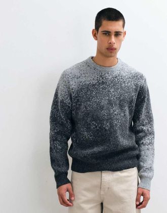 Only & Sons Pullover mit lockerem Schnitt und Rundhalsausschnitt in Hellgrau-Schwarz
