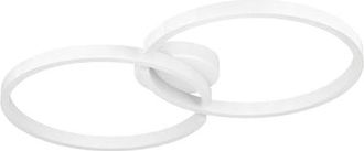 Eglo LED Deckenleuchte Amandolo, dimmbare Deckenlampe mit Fernbedienung, geometrische Deckenbeleuchtung mit Kreisen aus Metall in Weiß, warmweiß-kaltweiß, 