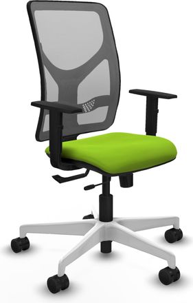 Piqueras y Crespo B&uuml;rostuhl, R&uuml;ckenlehne aus Netzstoff, mit 1D-Armlehnen, h&ouml;henverstellbare Lendenwirbelst&uuml;tze, ausgestattet mit Syncro/Traslack und Schneideschaum, Gra