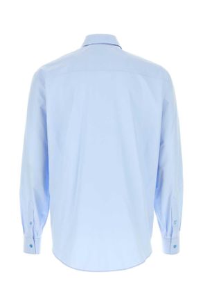Fendi Mens Light Blue Poplin Shirt Sagittarius Exterior: Cotton Camicie