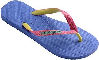 Havaianas Top Mix, Tongs Confortables, Durables et L&eacute;g&egrave;res, avec Drapeau Br&eacute;silien, Lani&egrave;res Bicolores, Adultes Unisexe