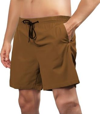 Generic Short de bain pour homme - Short de plage d&eacute;t&eacute; - S&eacute;chage rapide - Short de bain pour homme, marron, XXL