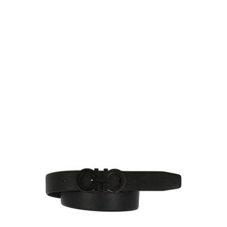 Ferragamo Schwarzes/Oranges Leder G&uuml;rtel Regular Fit - - Accessories - Herren - Schwarzk - 95 CM