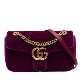 Gucci Pre-owned Gesteppte Samt Umh&auml;ngetasche - - Pre-owned - Damen - Lila - ONE SIZE