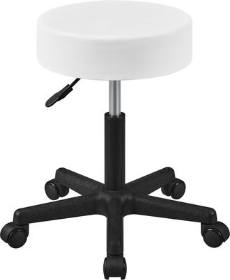 Yaheetech Schminkhocker, Schminkstuhl, Barhocker, h&ouml;henverstellbar, 360&deg; drehbar, Dicke Polsterung, f&uuml;r Schminktisch, Schlafzimmer, Esszimmer, modern, Wei&szlig;