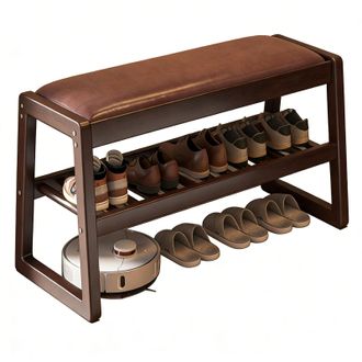 Generic Schuhbank, Lange Aufbewahrungsbank mit Sitzfl&auml;che, gepolsterte Sitzbank mit offenem Stauraum f&uuml;r Schuhe, vielseitige Flurbank, f&uuml;r Eingangsbereich, Ga