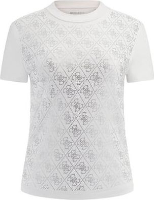 Guess T-shirt motif ajour&eacute; en coton