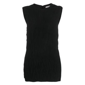 Gauch&egrave;re Cr&ecirc;pe-Finish Oberteil mit offenem R&uuml;cken - - Tops - Damen - Schwarzk - XS