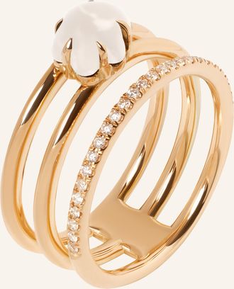 Vieri Vieri Ring Wolke Milchquarz Brillant Pav&eacute; Dreireihig rosegold