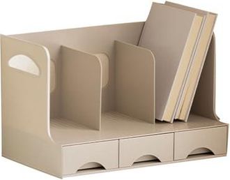 Bediffer ZJchao Biblioth&egrave;que de Bureau Multifonctionnelle avec Tiroir, Organisateur en Plastique Anti-poussi&egrave;re Permettant de Gagner de lespace pour Le Bureau 