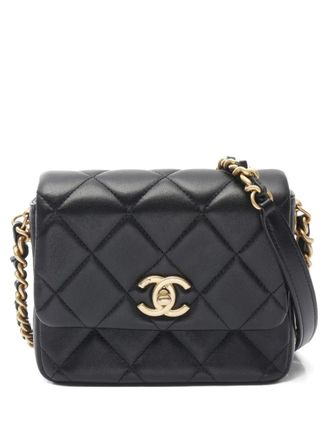 Chanel petit sac porté épaule Classic Flap (années 2021) - Noir