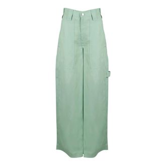 Stella McCartney Fluid Twill Leinenhose - - Trousers - Damen - Gr&uuml;n - S