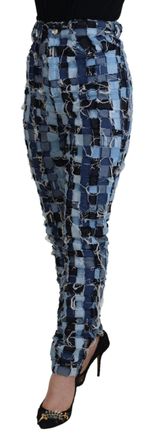 Dolce & Gabbana Womens Multicolor Patchwork Cotton Denim Jeans Elastane Clothing