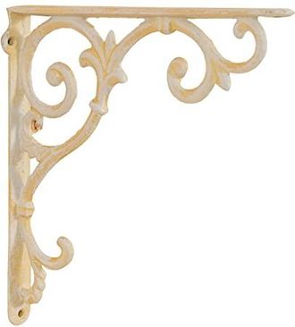 Biscottini International Wandregal 25 x 25 x 5 cm, Regal aus Gusseisen, antikes Rostfinish | Halterungen für Regale