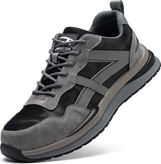 Pangolin Chaussure de Securité Homme Legere Respirantes Basket de Securite Chaussures de Travail Gris 45 EU