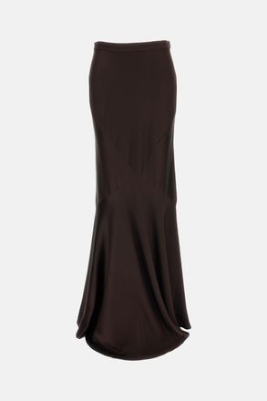 Max Mara Langer Rock Aus Envers-satin