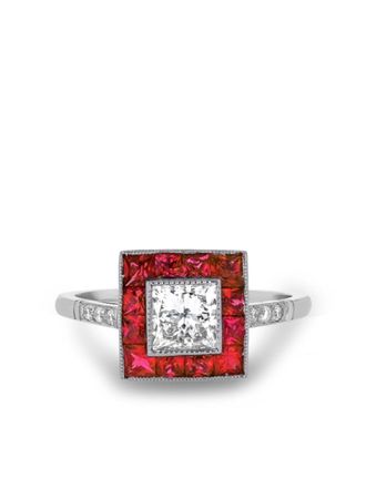 Pragnell Ring aus Platin mit Edelsteinen - Silber