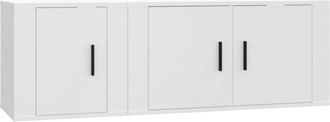 vidaXL 2-tlg. TV-Schrank-Set Wei&szlig; Holzwerkstoff - Vidaxl