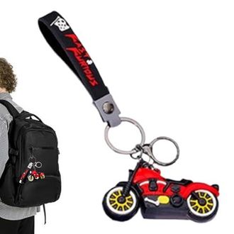 Generic Porte-cl&eacute;s d&eacute;coratif de moto | Pendentifs de sac &agrave; breloques 3D, porte-cl&eacute;s fantaisie pour couple de sacs, pendentif cool pour sac &agrave; main, Rouge, Refe
