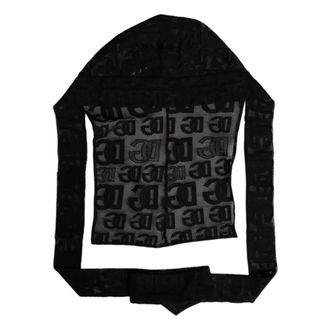 Dolce & Gabbana Femme, Accessoires, Noir, Taille: ONE Size Bonnet Turban Noir Logo Mesh