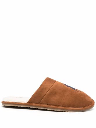 Polo Ralph Lauren Slipper mit Polo Pony-Stickerei - Braun