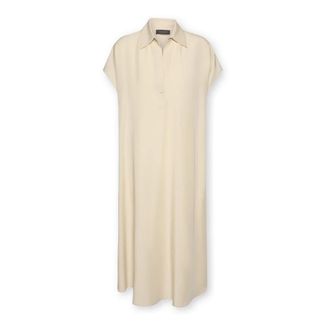 Elena Miro Langes Kleid aus Lyocell und Leinen - - Dresses - Damen - Beige - S/M