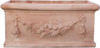 Biscottini International Boîte à fleurs Jardinière en terre cuite Pot de terrasse Pot dextérieur Fabriqué en Italie Pot pour plantes de jardin Antigel