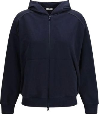 Brunello Cucinelli Femme, Sweatshirts et sweats &agrave; capuche, Bleu, Taille: 40 FR SweaT-shirt ras du cou en coton