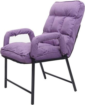 Hhg [NEUWERTIG] Esszimmerstuhl HHG-127, Stuhl Polsterstuhl, 160kg belastbar R&uuml;ckenlehne verstellbar Metall Stoff/Textil lila-flieder