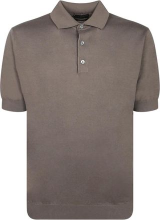 Dell'Oglio Homme, Tops, Brun, Taille: 3XL Polo Marron Style Classique