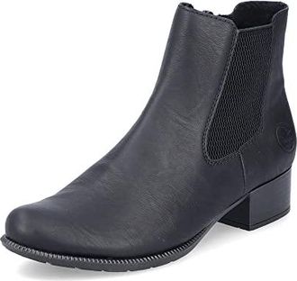 Rieker Femme Bottines 78600, Dame Bottines Chelsea,Demi-Bottes,Bottines,Bottes de Glisse,Plat,Noir (Schwarz / 01),41 EU / 7.5 UK
