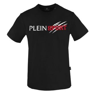 Plein Sport T-Shirt mit zerkratztem Logo in Schwarz