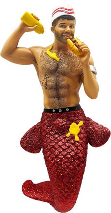 December Diamonds 55-55475 Messy Weiner Merman Ornament, 17,8 cm