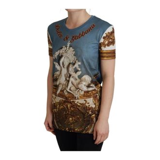 Dolce & Gabbana Femme, Tops, Multicolore, Taille: 32 FR Baroque Cherubs Print TShirt